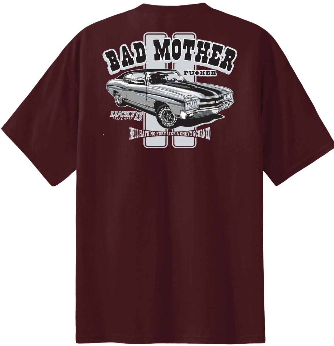 BAD MOFO Men’s Short Sleeve Tee Shirt By Lucky 13 Athletic Maroon New – Lucky13apparel