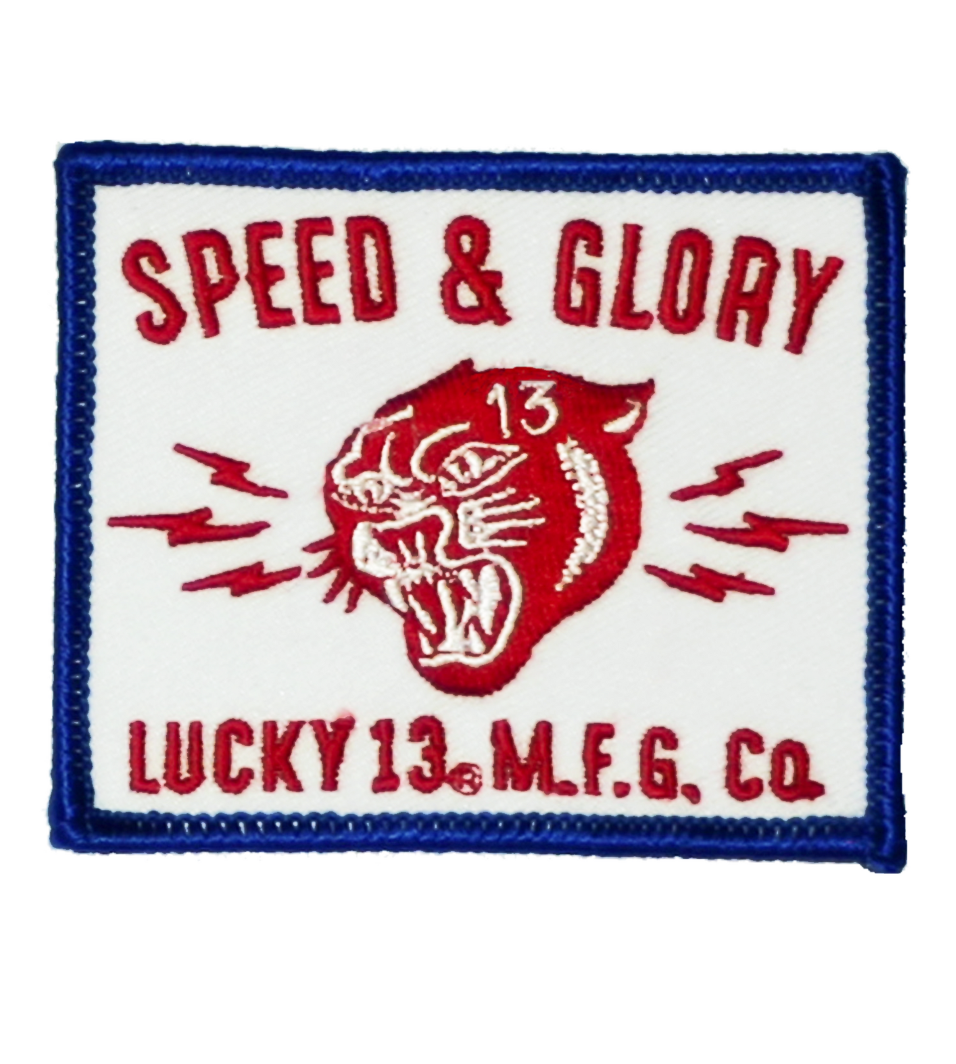 The PANTHER HEAD Embroidered Patch White/Red/Blue – Lucky13apparel