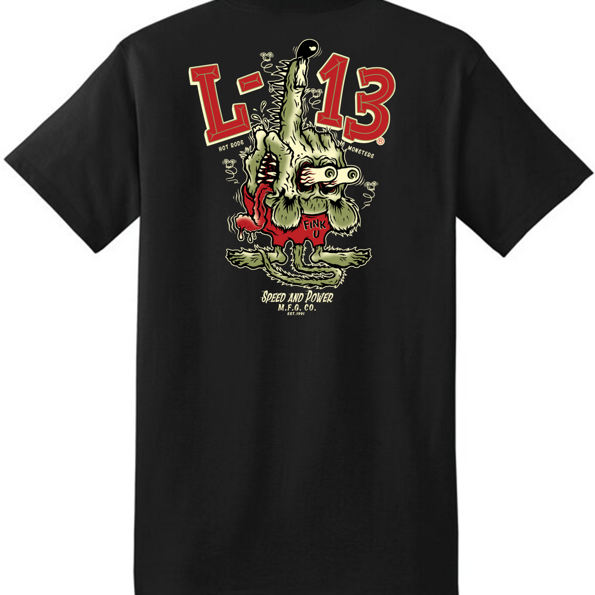 The FINK U Men’s Short Sleeve Tee Shirt By Lucky 13 Black – Lucky13apparel