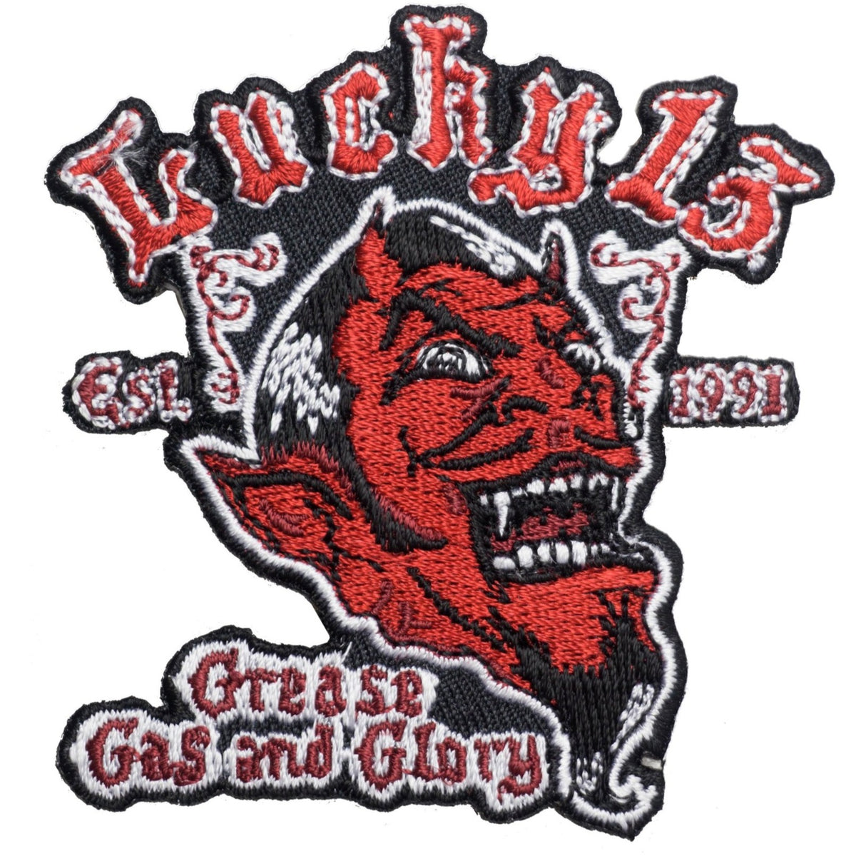 Grease Gas & Glory emb. patch Individual Piece Black – Lucky13apparel