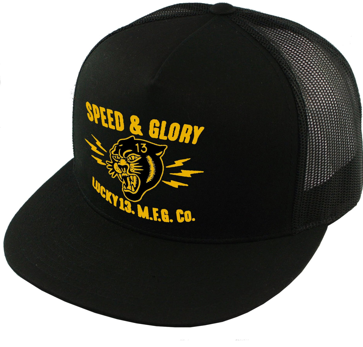 The PANTHER HEAD poplin/mesh snapback trucker cap with transfer by ...